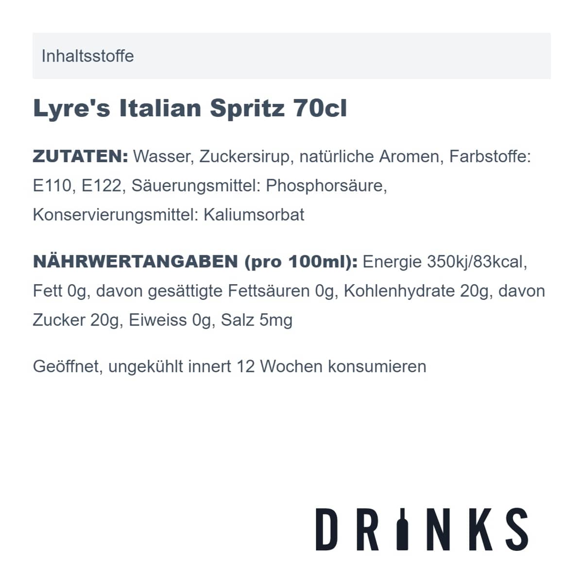 Lyre's Italian Spritz 70cl (alkoholfrei) | Drinks.ch