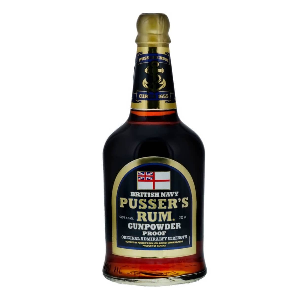 Pusser's British Navy Rum Black Label Gunpowder Proof 70cl | Drinks.ch